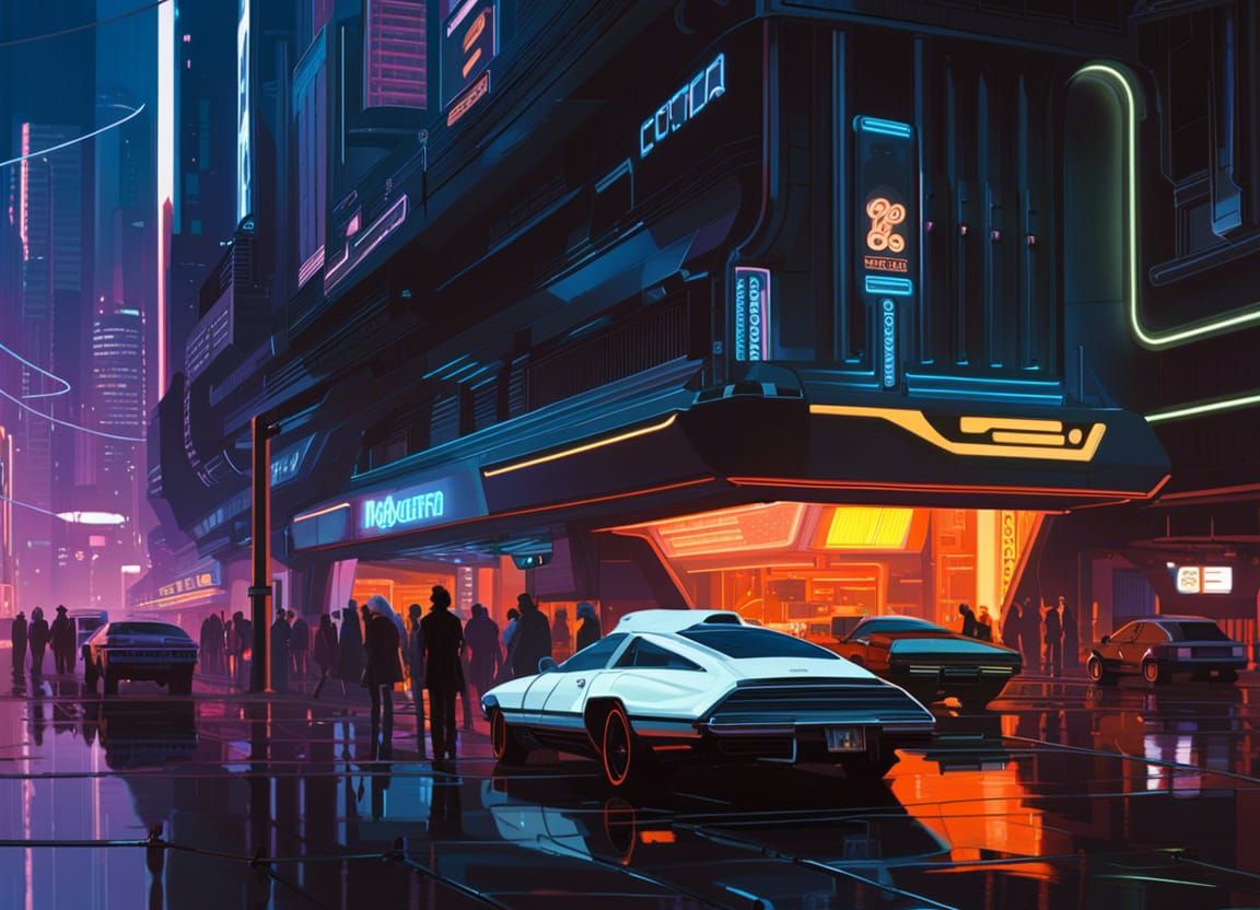 Cyberpunk Environment in the Style of Syd Mead - AI Generated Artwork ...
