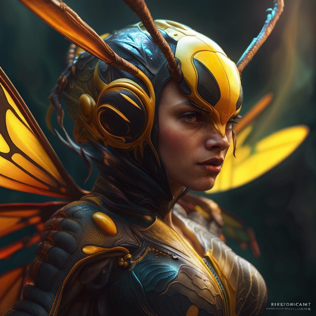 Demonic Wasp Alien - AI Generated Artwork - NightCafe Creator