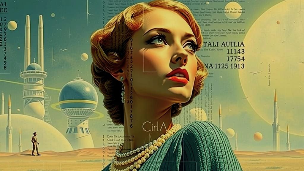 Retro Futuristic Fashion Magazine Cover in Mashed-... - AI Art