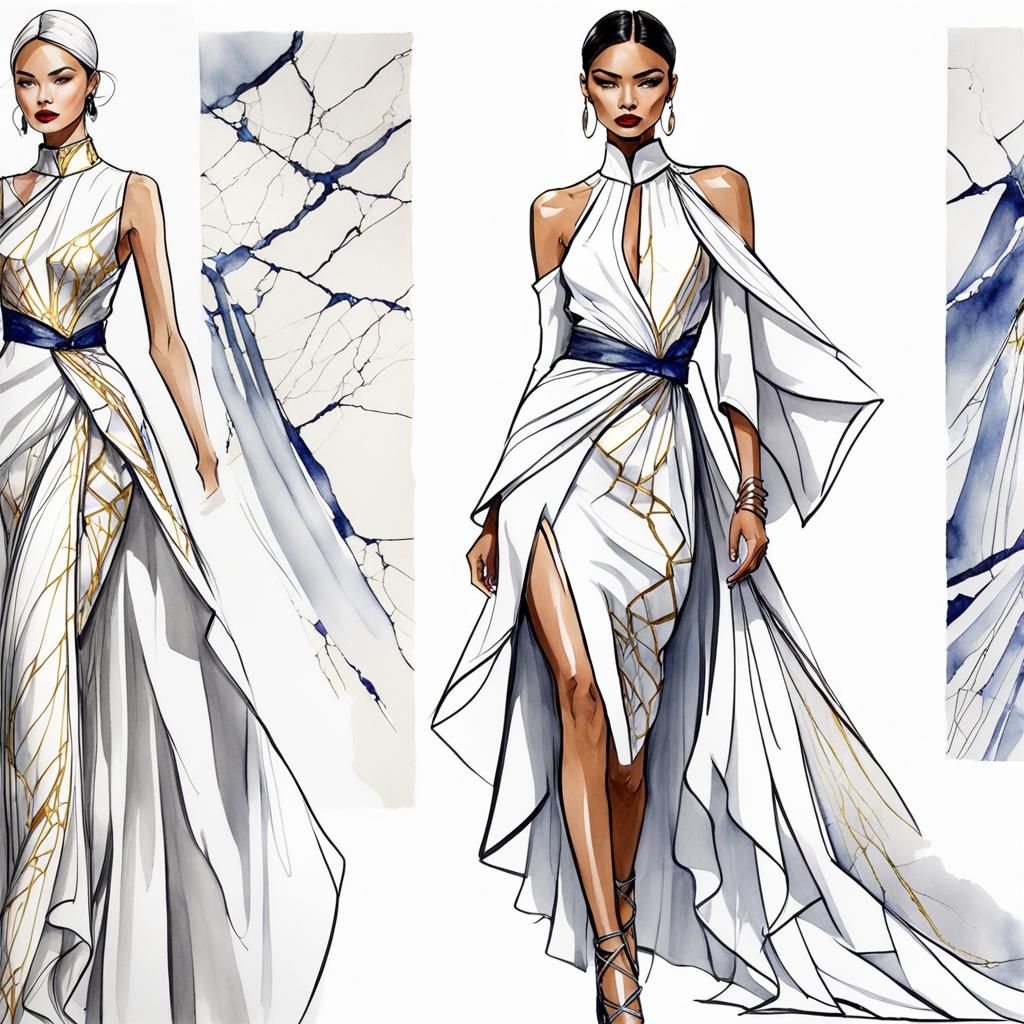 Fashion concept drawing - AI Generated Artwork - NightCafe Creator