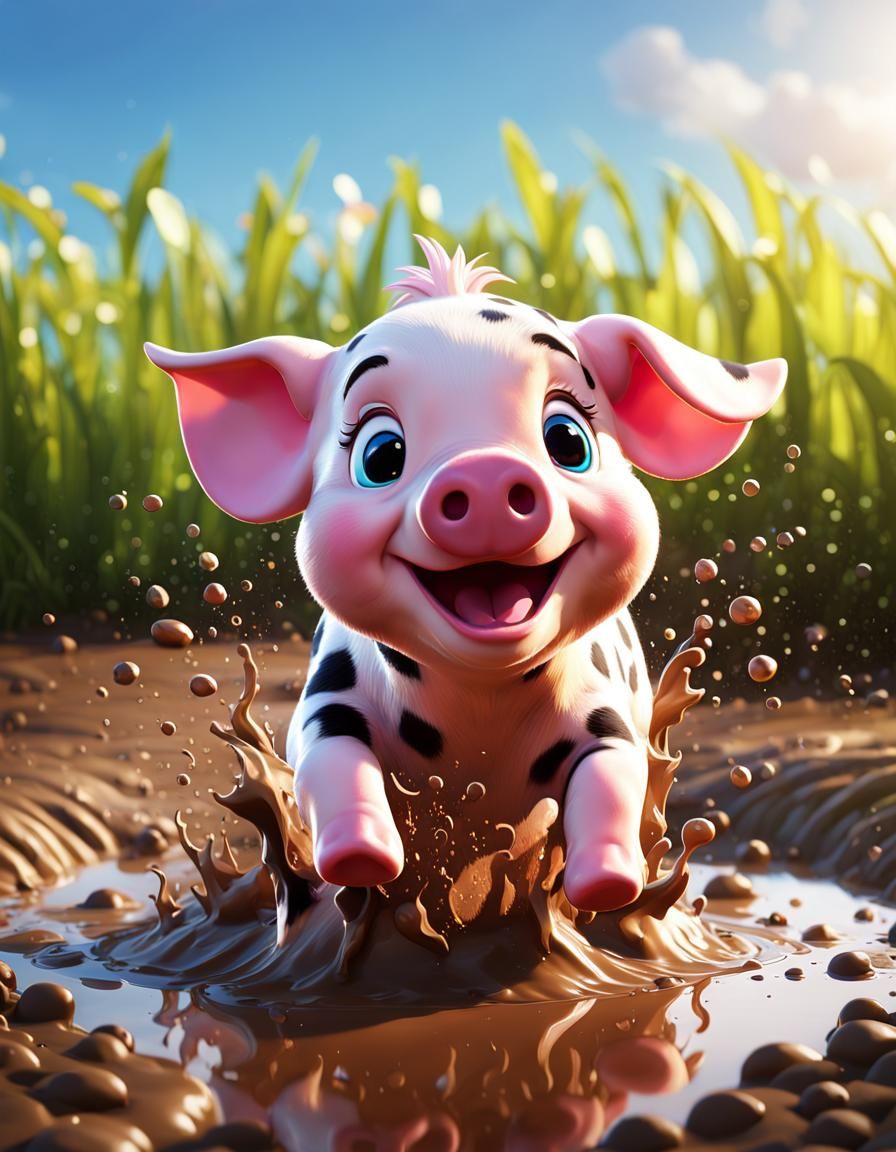 Adorable Baby Piglet - AI Generated Artwork - NightCafe Creator