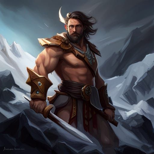 Barbarian in the snow - AI Generated Artwork - NightCafe Creator