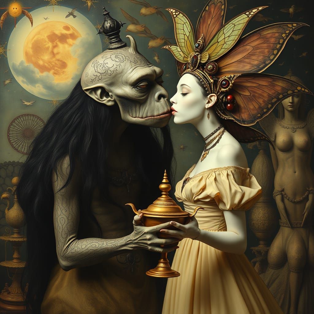 Alien - Surreal Gothic Genie in Mystical, Dreamlike Setting