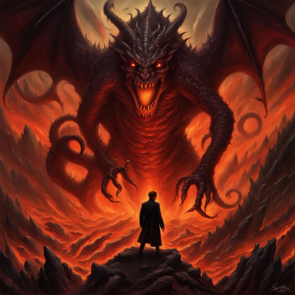 Creature in Hell - AI Generated Artwork - NightCafe Creator