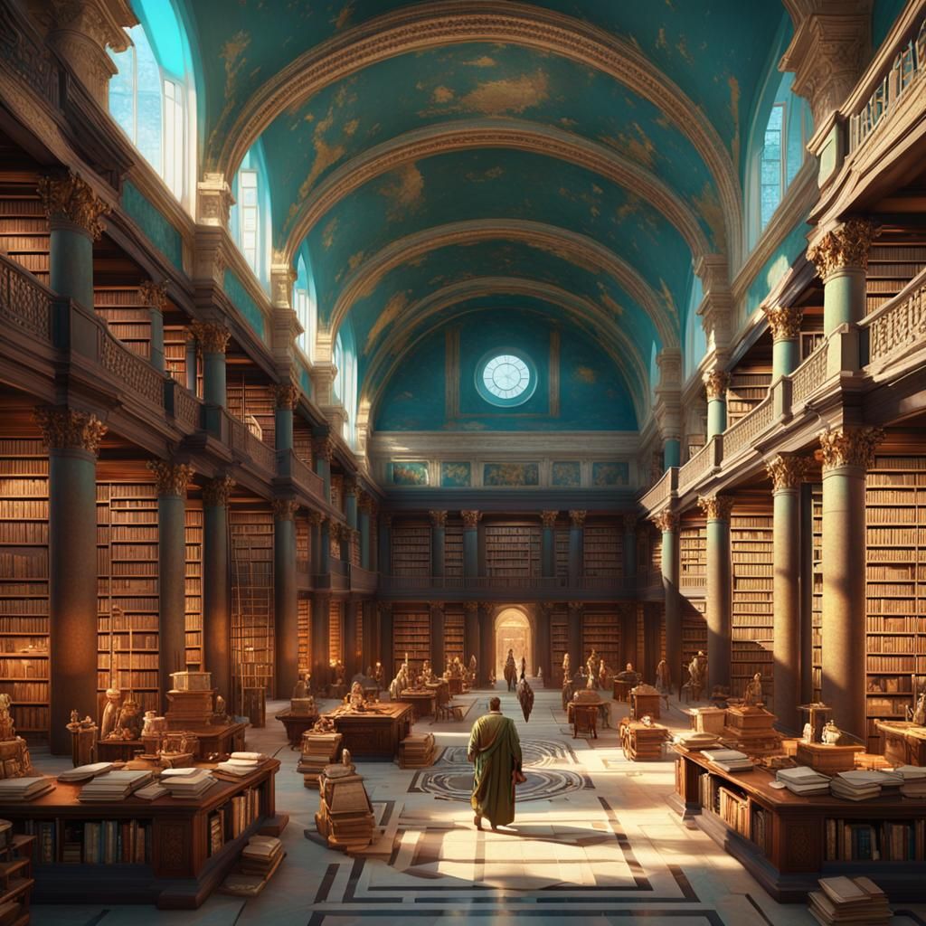 Roman library - AI Generated Artwork - NightCafe Creator