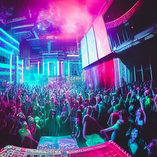 Rave party like ´90 - AI Generated Artwork - NightCafe Creator