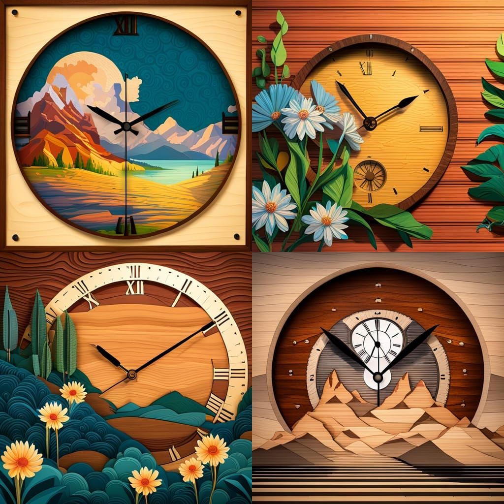 Seasonal Clocks - AI Generated Artwork - NightCafe Creator