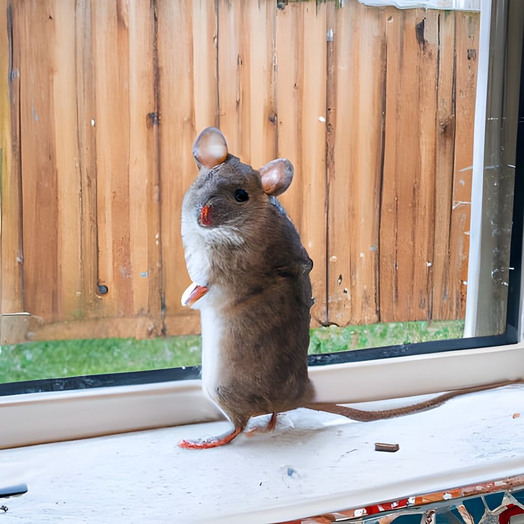 Giant fluffy mouse at the kitchen window - AI Generated Artwork ...