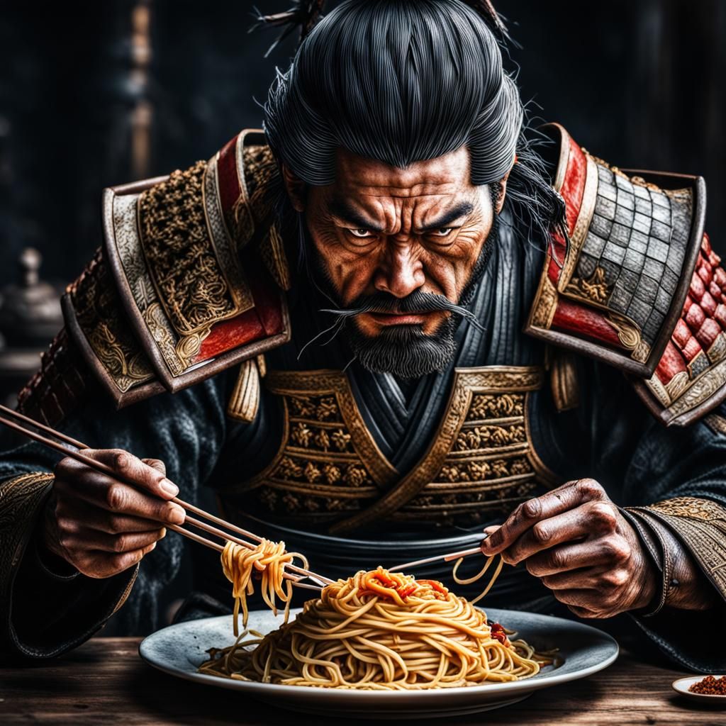 Samurai Spaghetti - AI Generated Artwork - NightCafe Creator