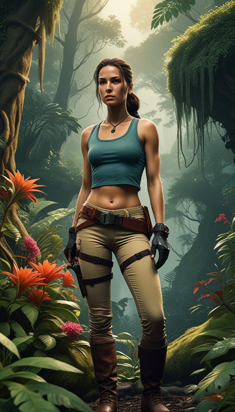 Lara Croft - Adventurous Tomb Raider in Exotic Jungle Lands...