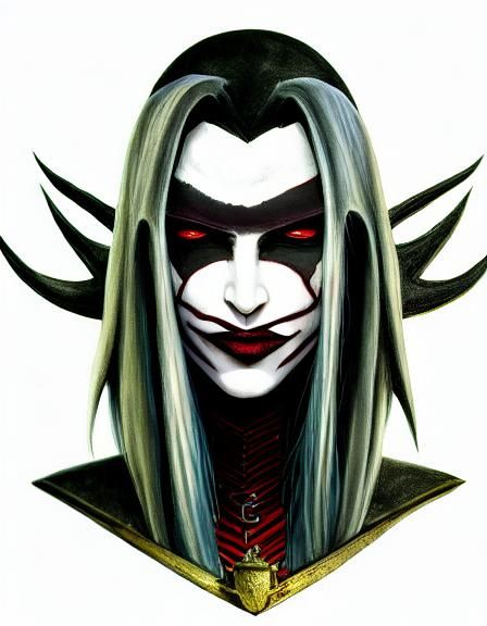 vampiress, full body, complex-face, fantastical, comic art, horror ...