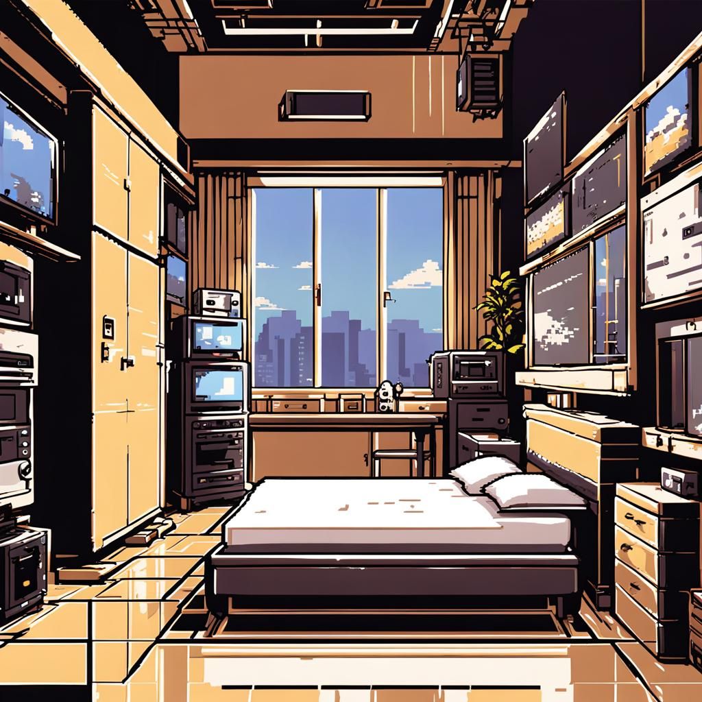 8 bit pixel bedroom - We are banana - AI Generated Artwork - NightCafe ...