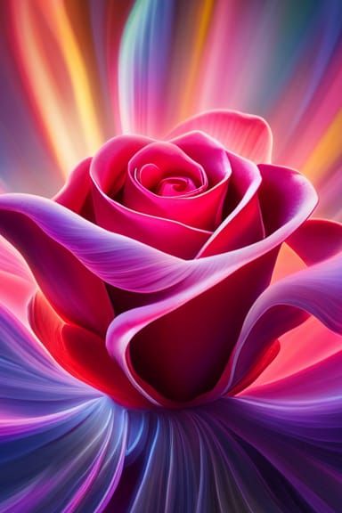 Trippy Rose - AI Generated Artwork - NightCafe Creator