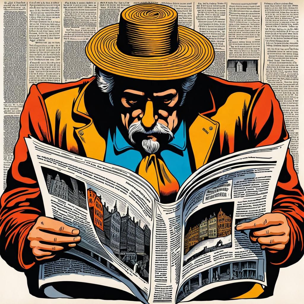 Reading the newspaper - AI Generated Artwork - NightCafe Creator