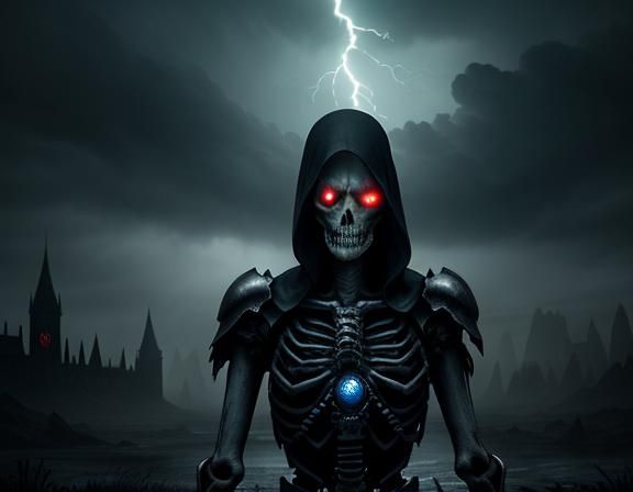 A hooded skeleton girl - AI Generated Artwork - NightCafe Creator