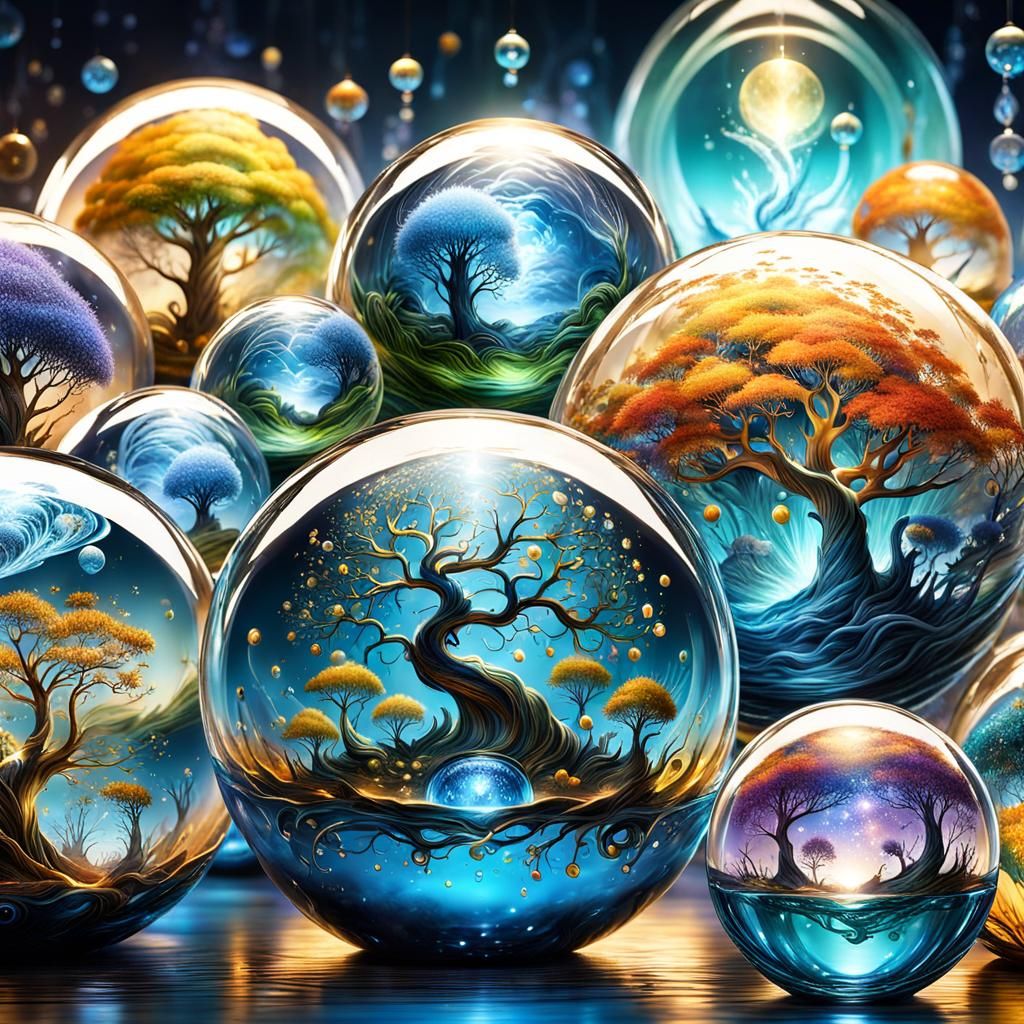 Seasonal spheres - AI Generated Artwork - NightCafe Creator