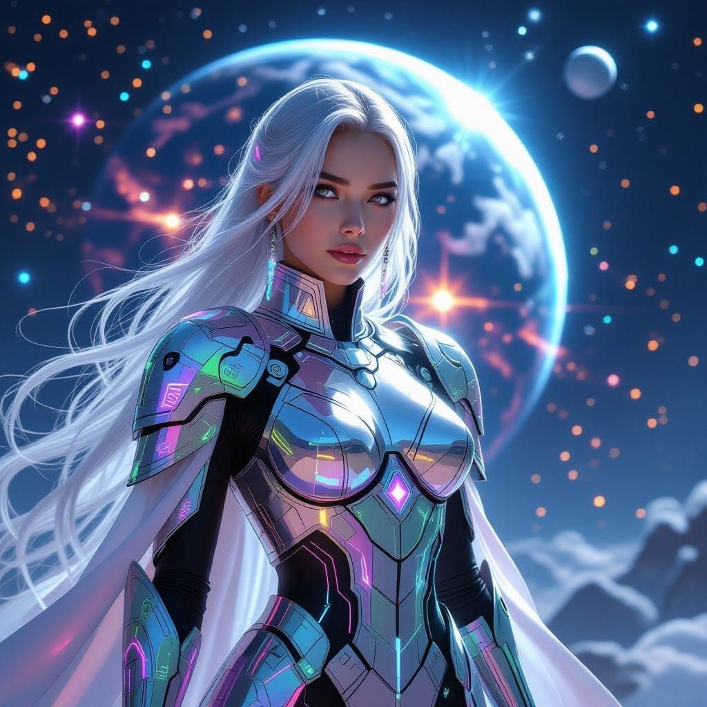 Surreal Futuristic Empress in Cosmic Glory - AI Art