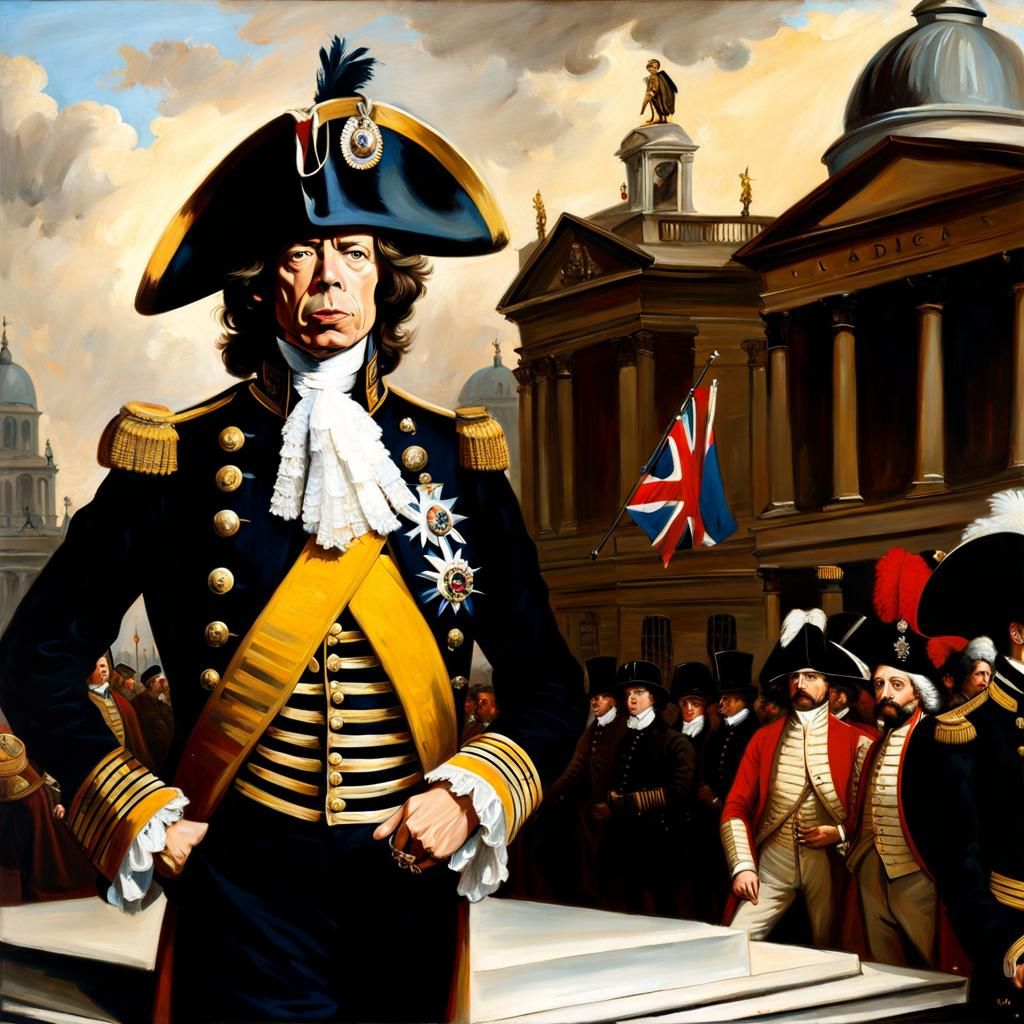 Mick Jagger as an English Admiral, Bicorne hat. Heroic. Inspiring. He ...