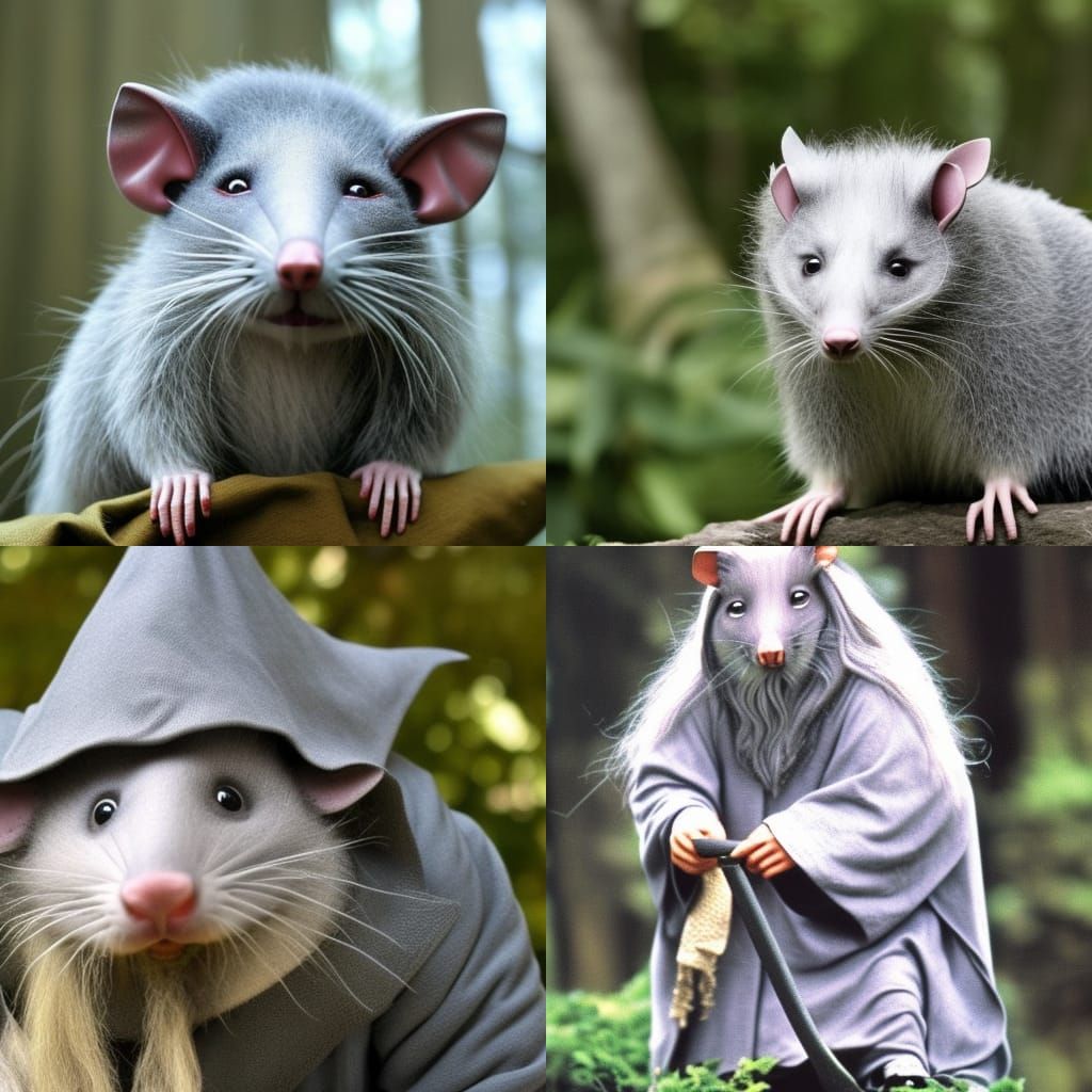 gandalf the grey as a possum - AI Generated Artwork - NightCafe Creator