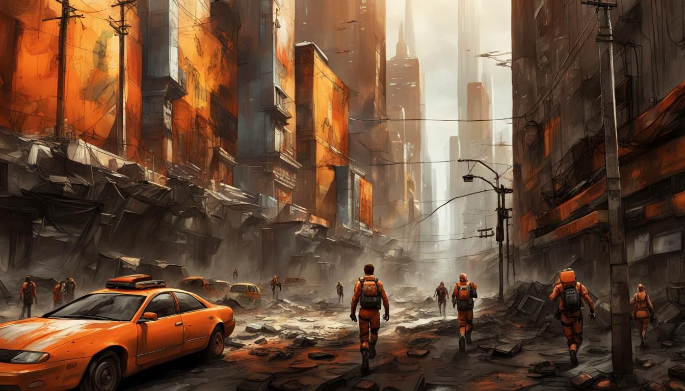 sci-fi city streets - AI Generated Artwork - NightCafe Creator