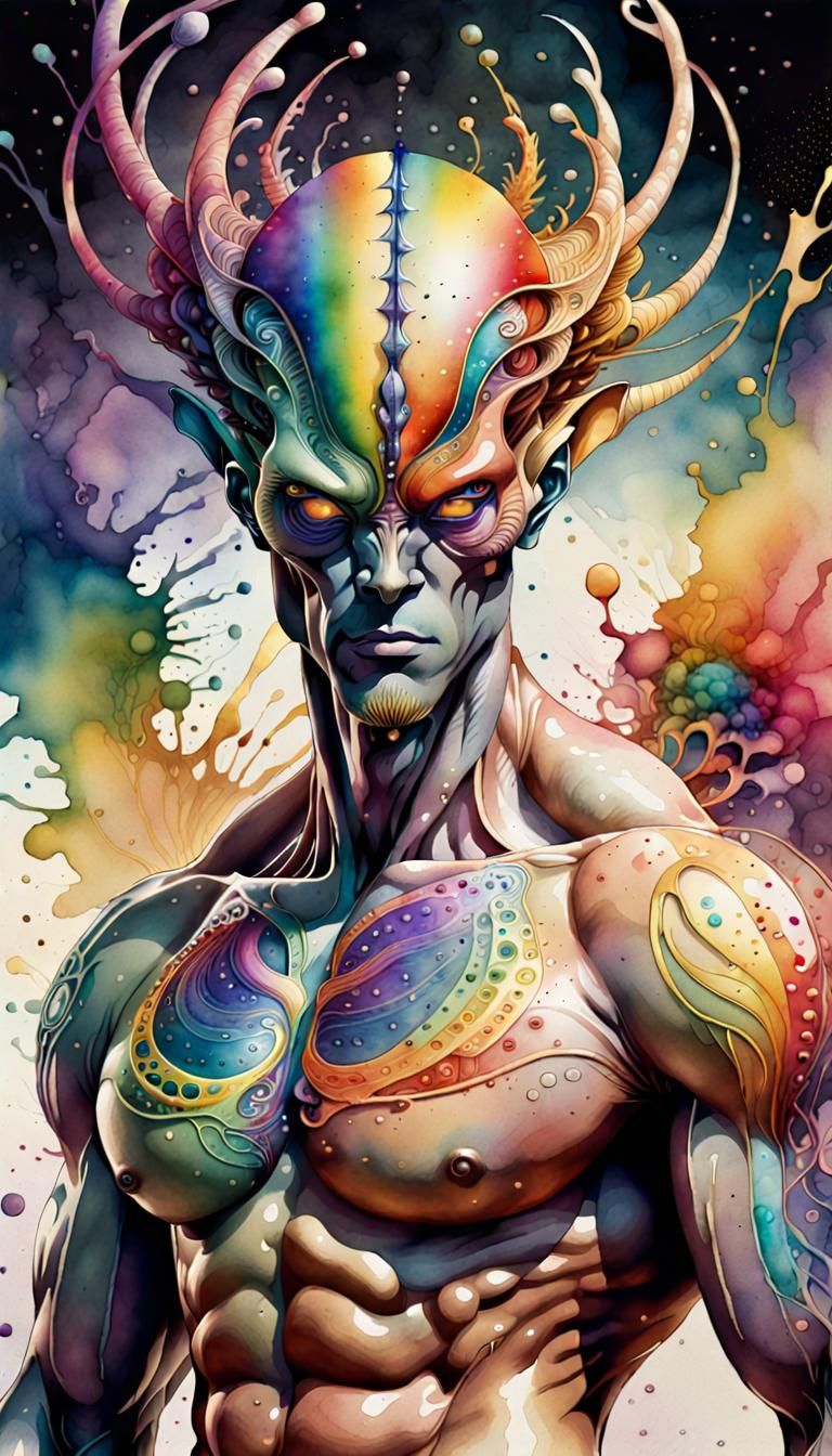 The Rainbow Alien King - AI Generated Artwork - NightCafe Creator