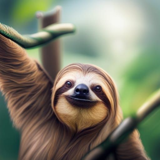 an hyperactive sloth - AI Generated Artwork - NightCafe Creator