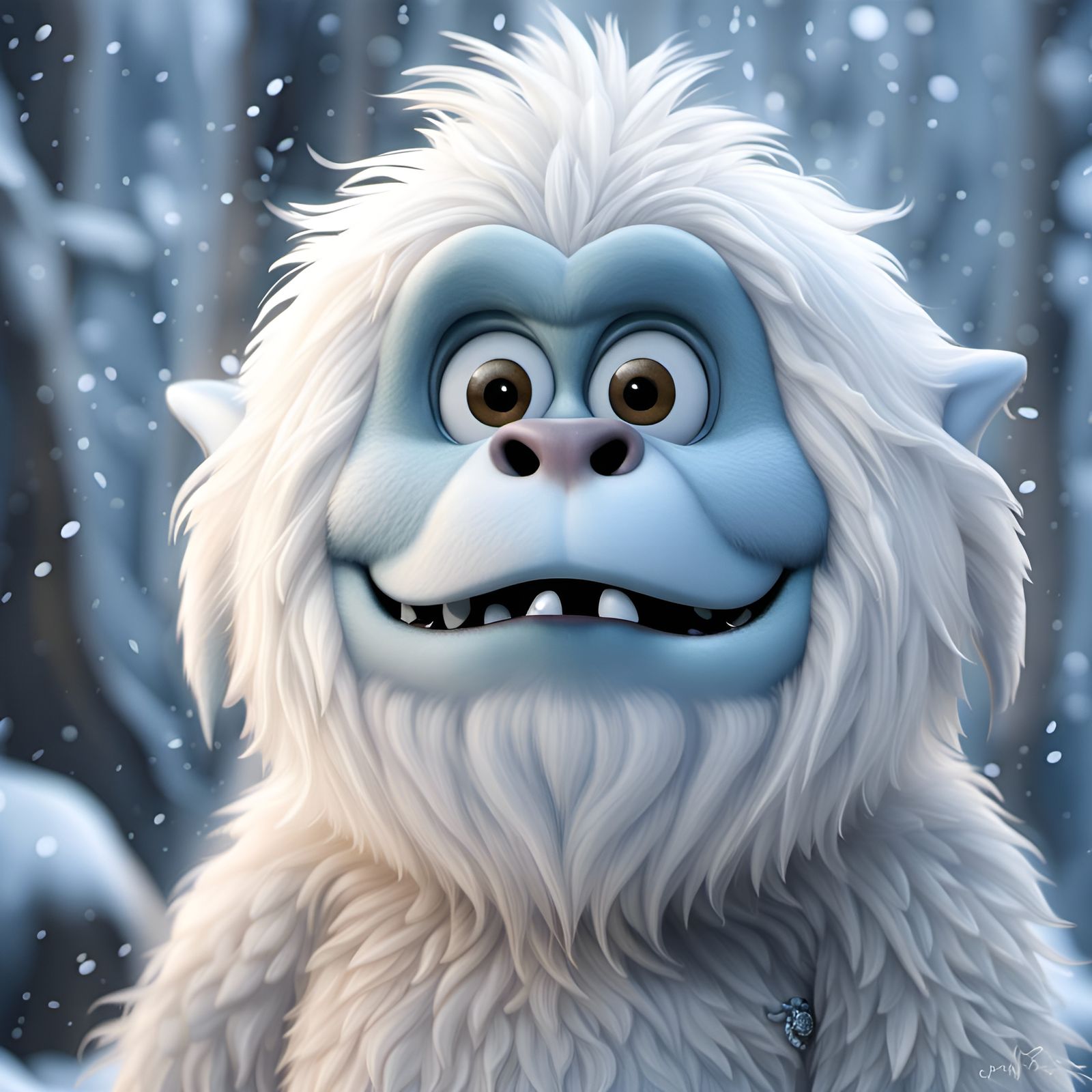 Winter Portrait of a Yeti - AI Generated Artwork - NightCafe Creator
