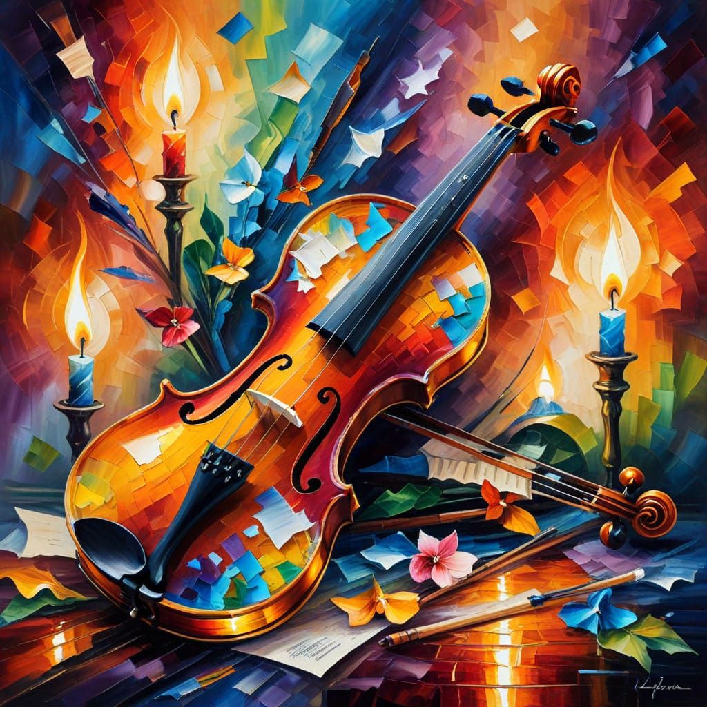 Vibrant Leonid Afremov-Style Painting of Antique V... - AI Art