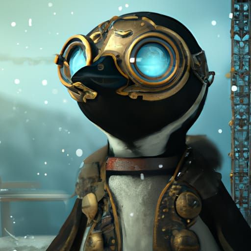 Steampunk Penguin - AI Generated Artwork - NightCafe Creator
