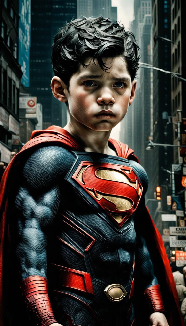 Extremely detailed portrait of Superboy as a toddler:: Extremely ...