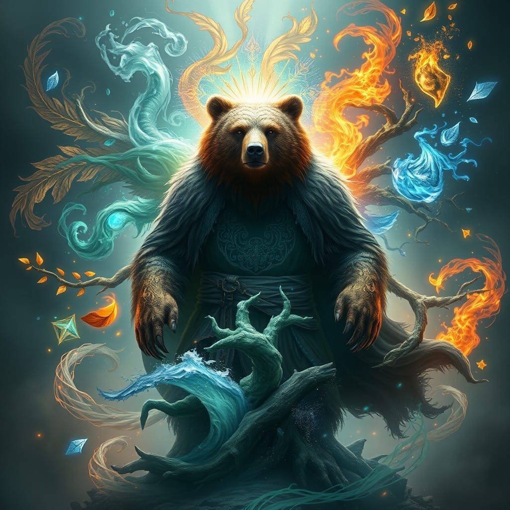Druid elemental bear - Majestic Bear Druid Master of the Ele...
