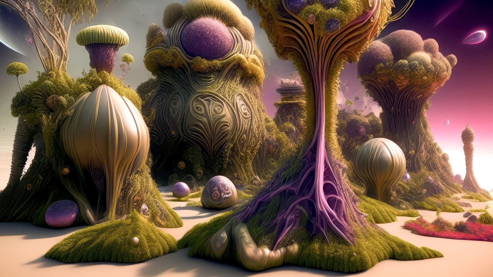 Bizarre otherworldly plants - AI Generated Artwork - NightCafe Creator