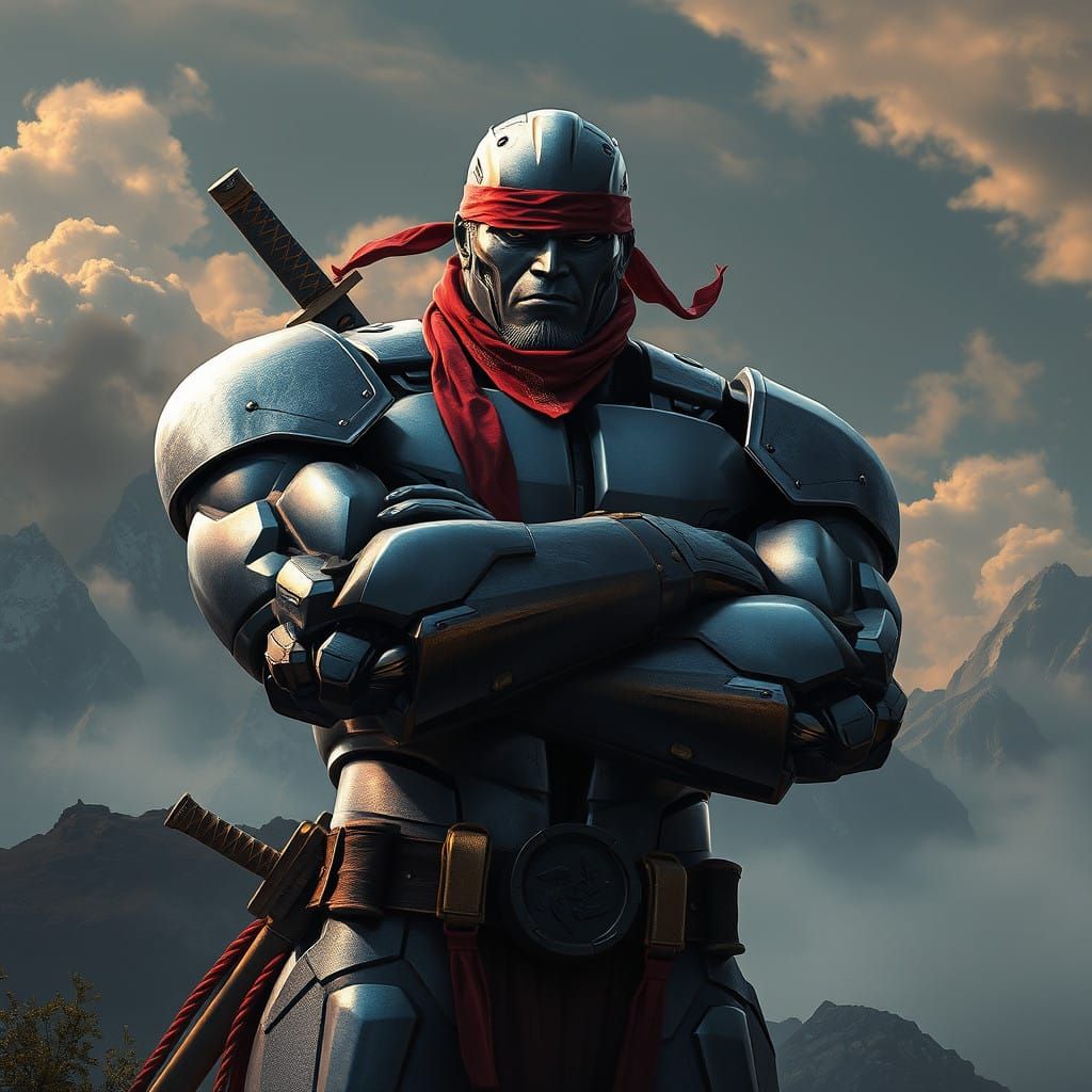 The character “Colossus” from X-Men, standing with his arms folded in ...