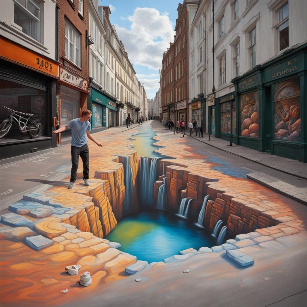 Downtown Disaster . . . 3d Street Art - AI Generated Artwork ...