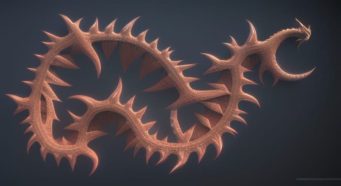 Dragon Curve Fractal - AI Generated Artwork - NightCafe Creator