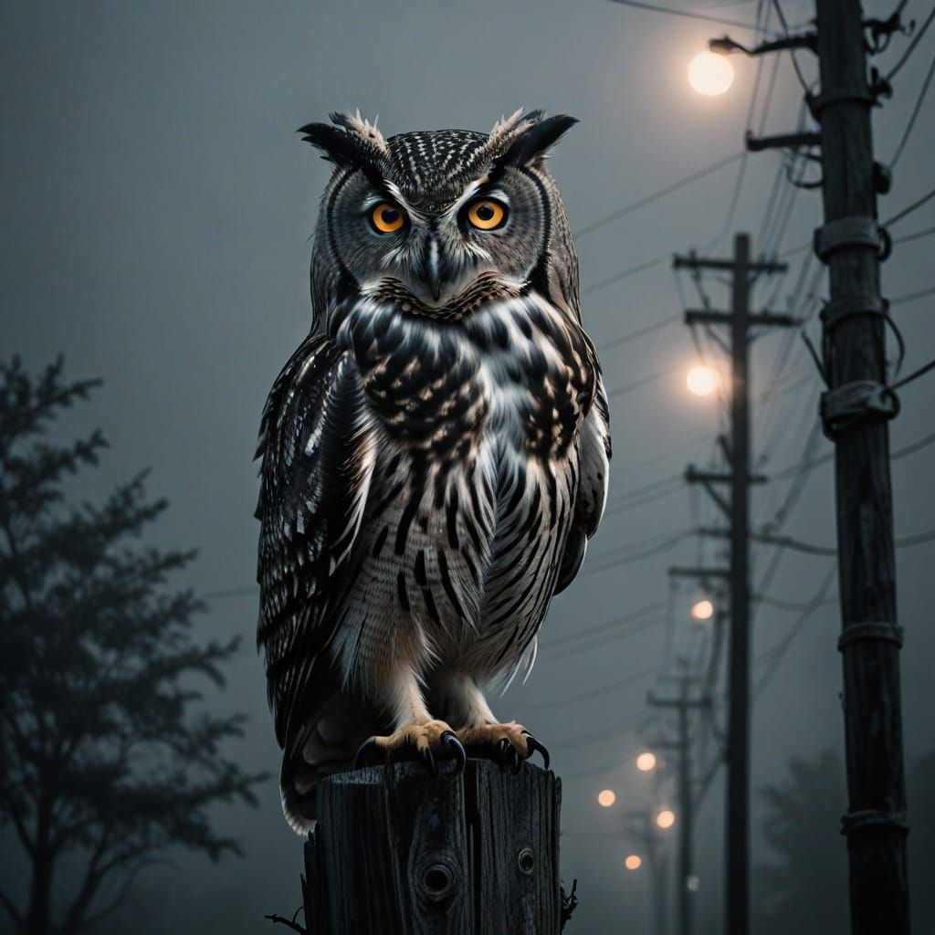 Owl plus electric poles - Owl plus electric poles