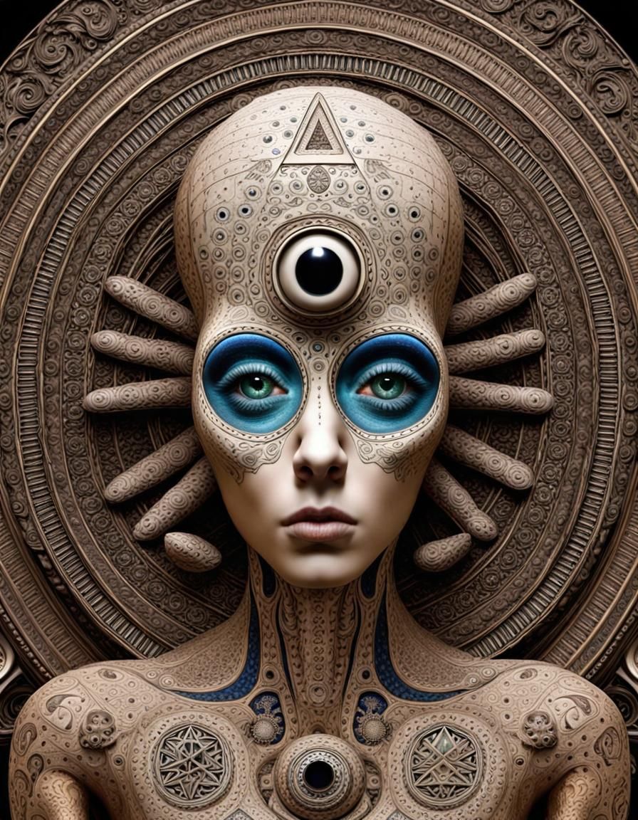 Subliminal stimuli; an extraterrestrial creature whose skin is composed ...