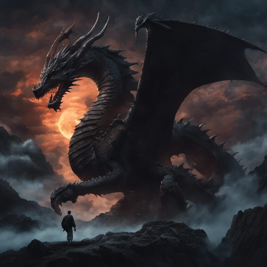 person and dragon - AI Generated Artwork - NightCafe Creator