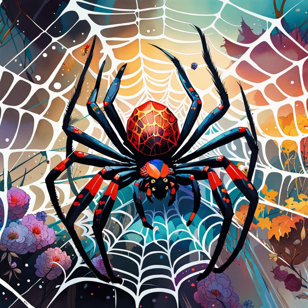 Spiderweb spider - AI Generated Artwork - NightCafe Creator