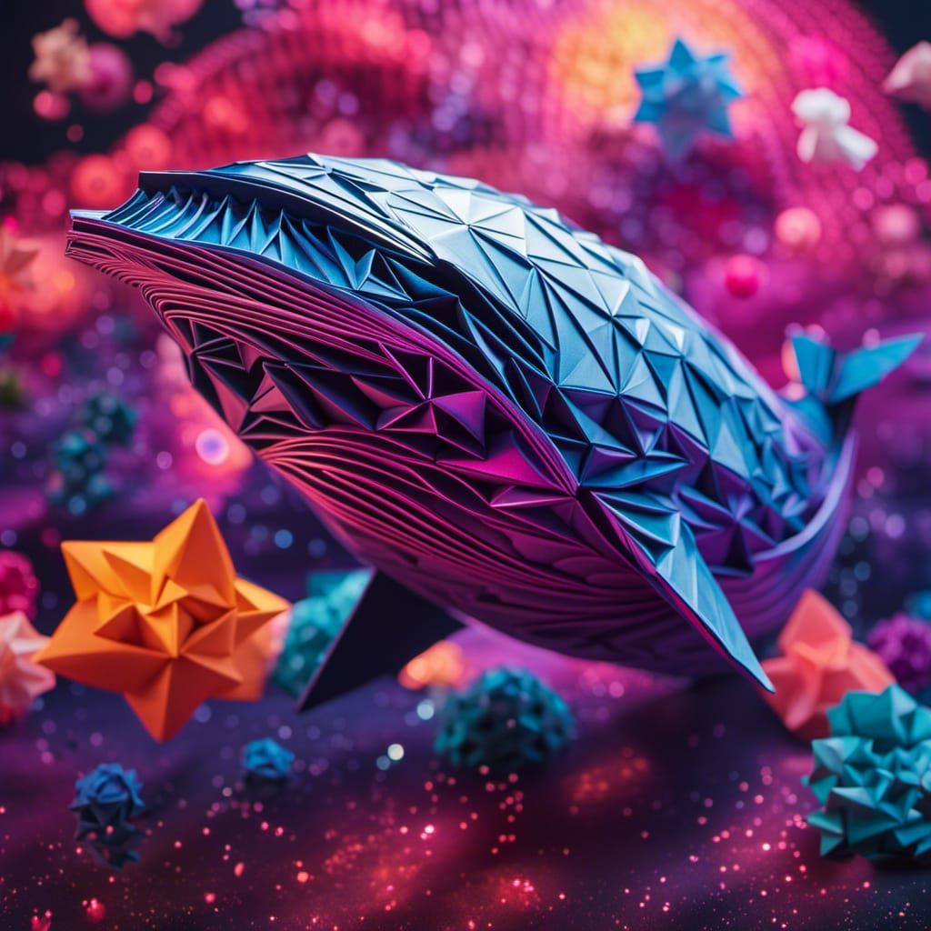 origami space whale in origami space - AI Generated Artwork - NightCafe ...
