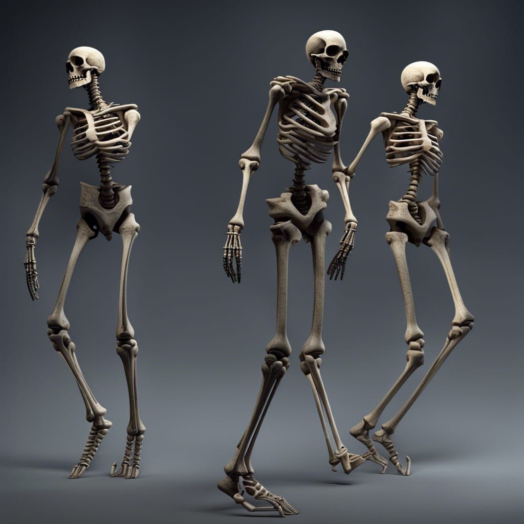 Walking skeletons - AI Generated Artwork - NightCafe Creator
