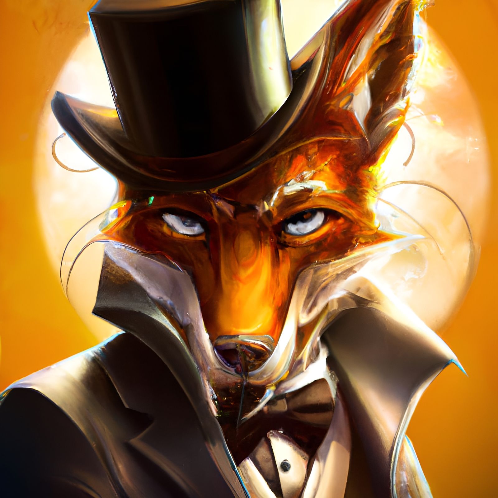 Anthropomorphic fox wearing a tophat and tuxedotuxedo - AI Generated ...