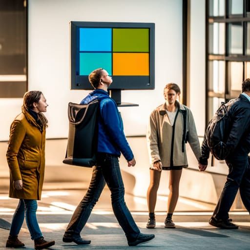 everyone with a computer monitor in place of their head, walking in ...