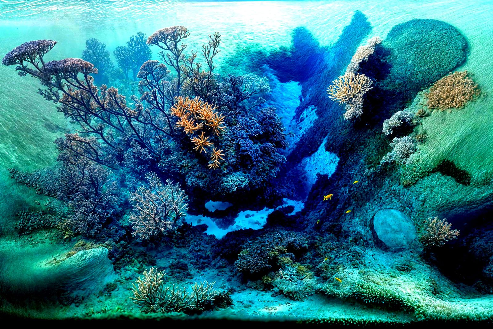 coral under the sea - Abstract Ocean Depths Revealed
