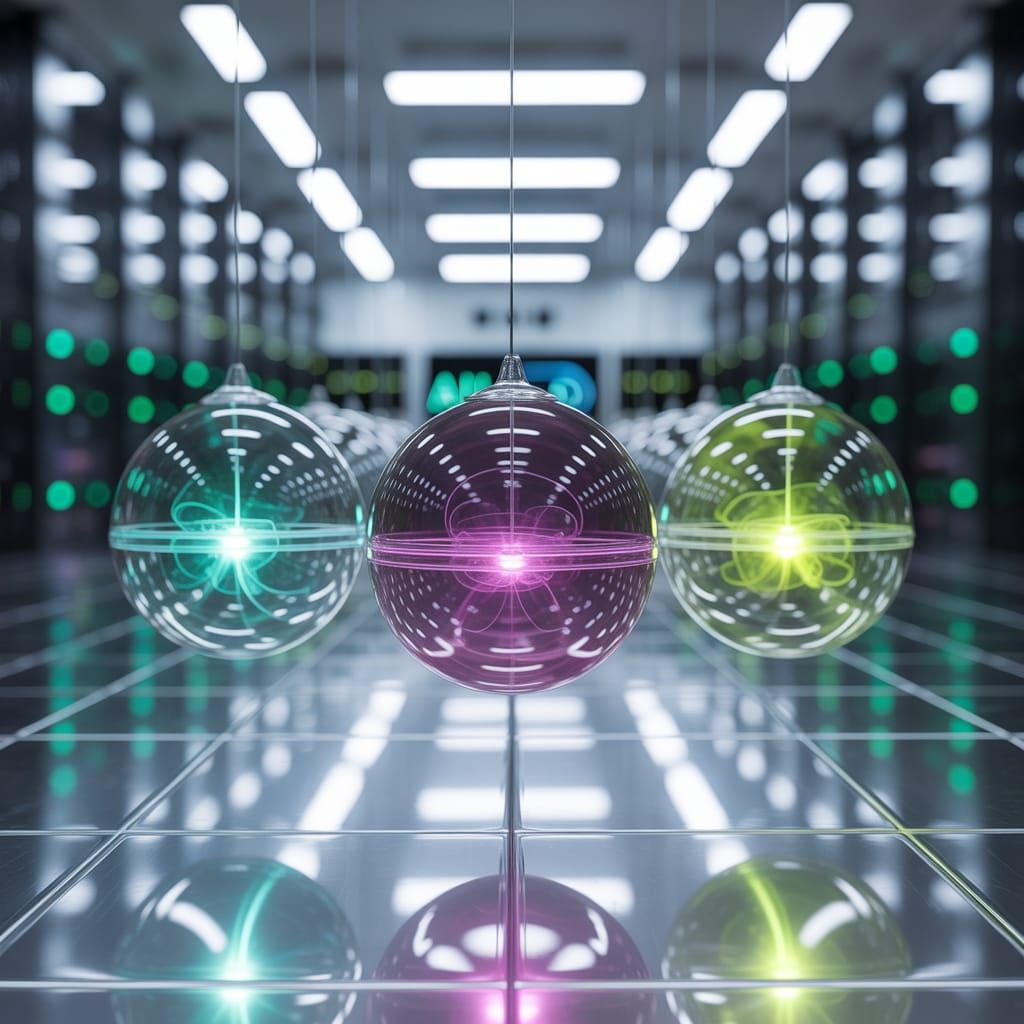 Glowing Spheres in a Futuristic AI Laboratory - AI Art