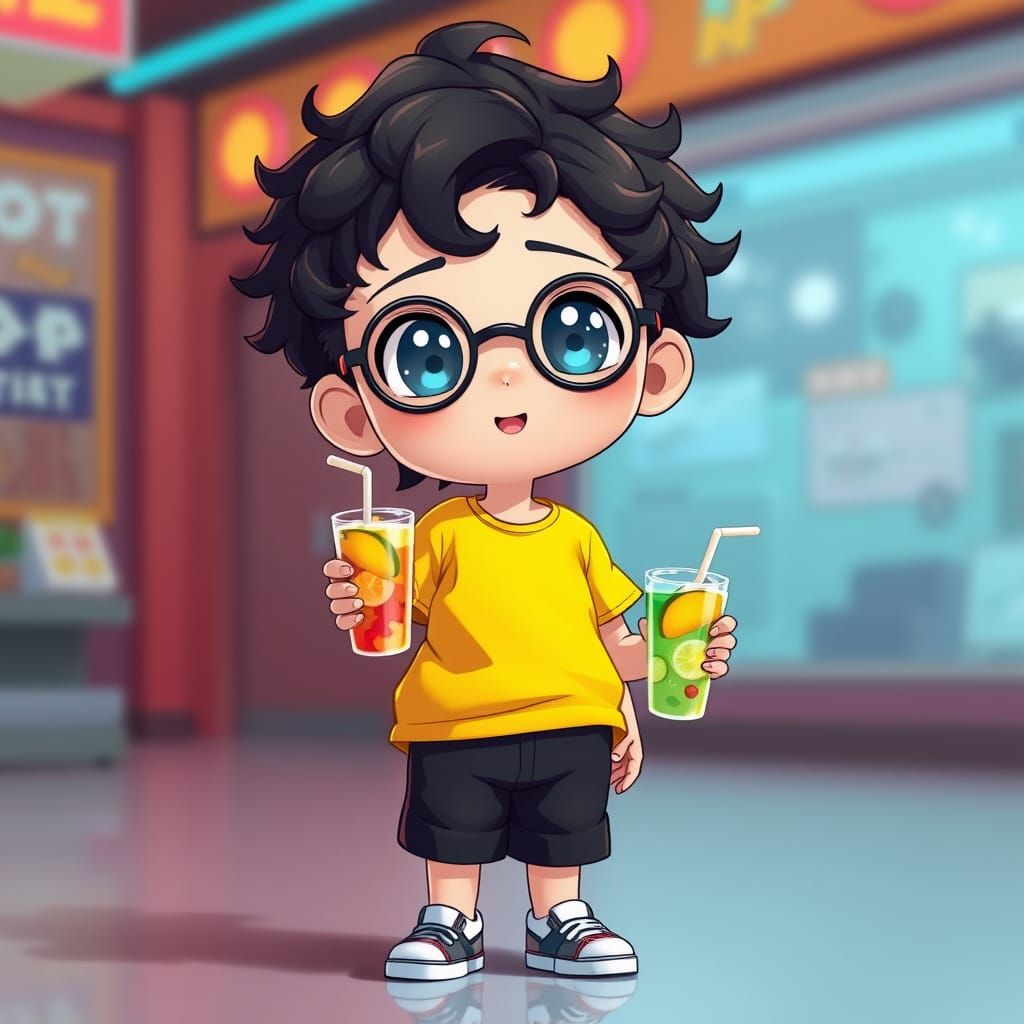 Chibi Boy in Vibrant 3D Anime Style - AI Art
