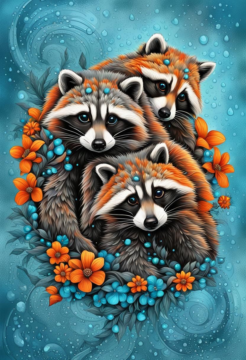 Raccoons - AI Generated Artwork - NightCafe Creator