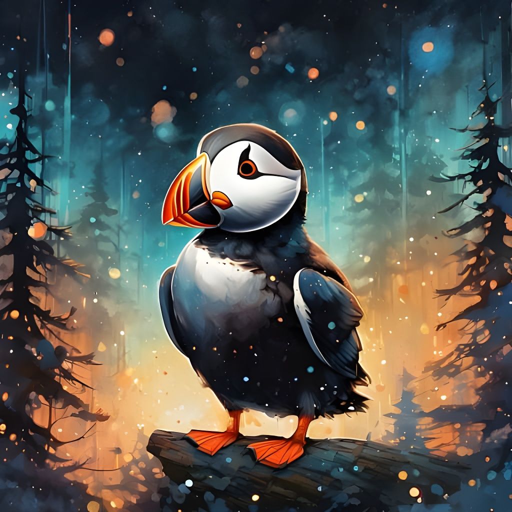 Ethereal Nights: Puffin - AI Generated Artwork - NightCafe Creator