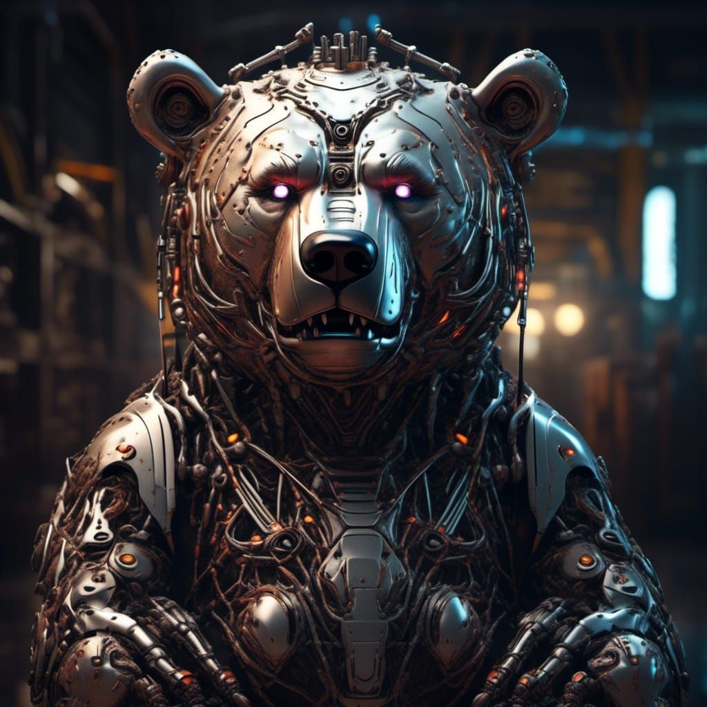 Photograph portrait of a Creepy soul-less cursed cyborg cute obese ...