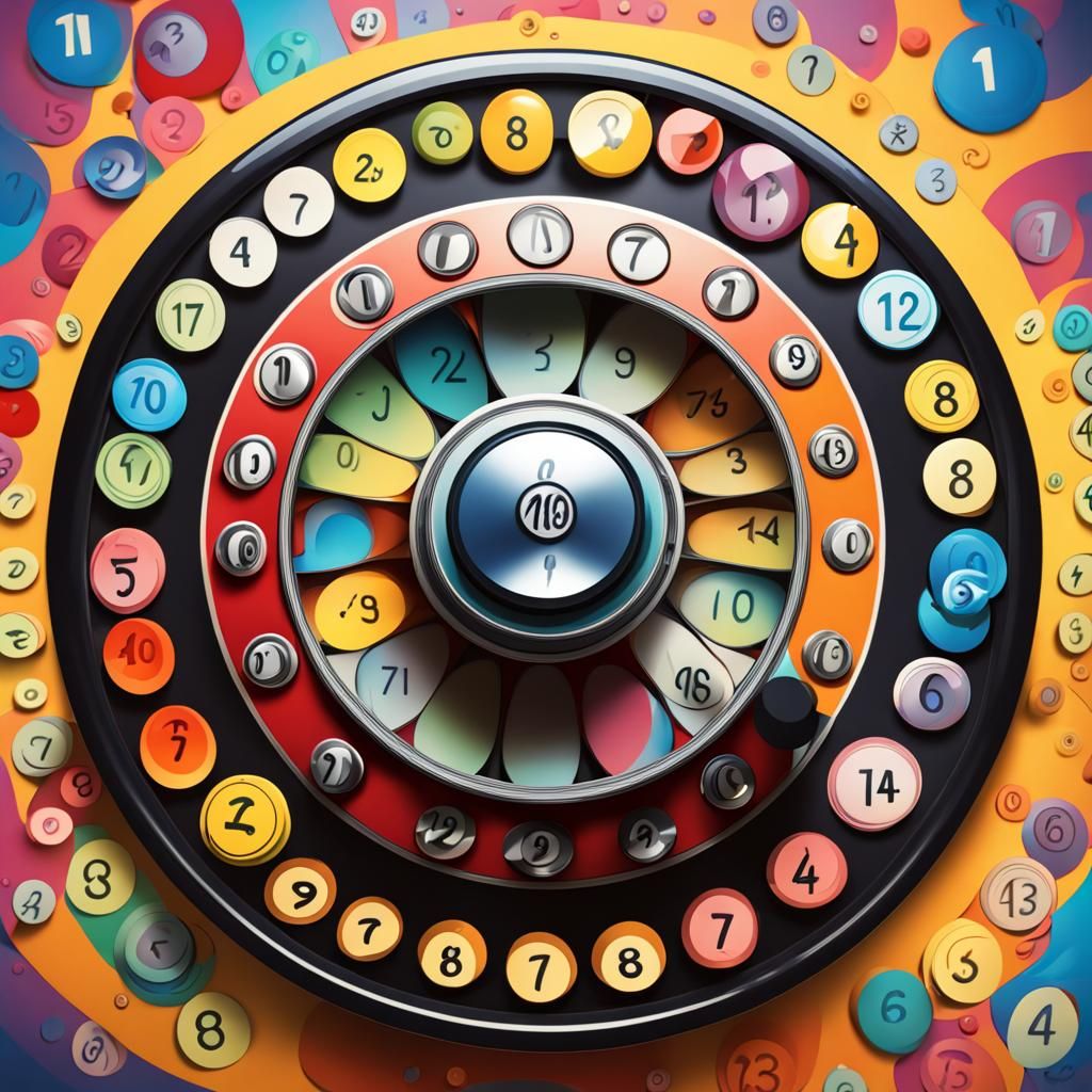 rotary phone dial looking down at in a circular template with 10 ...